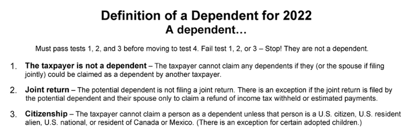 Who Is a Dependent and the First Three Tests Tutorial | Sophia Learning