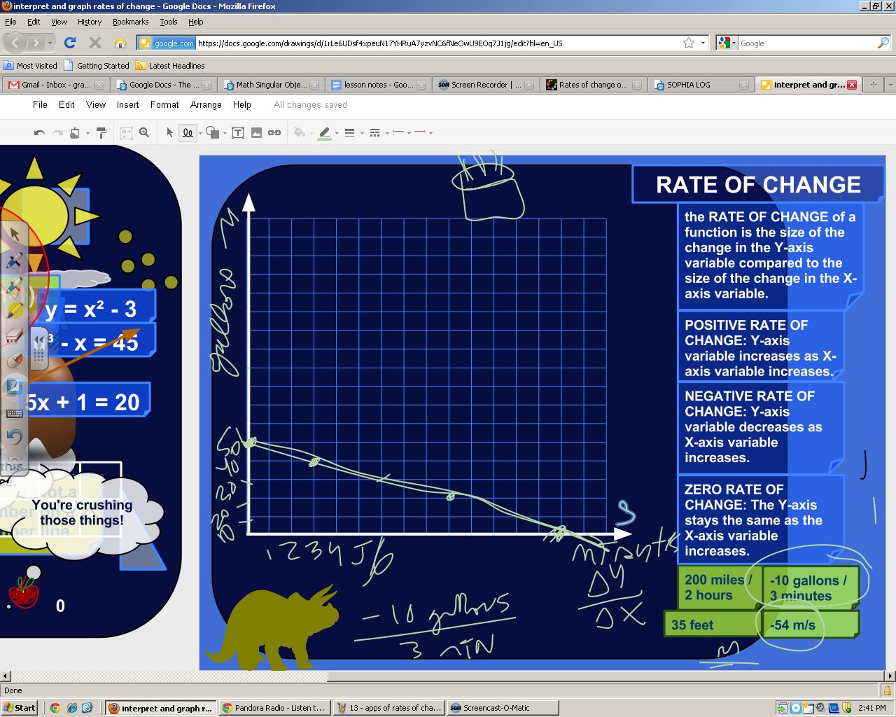 Rates of change on graphs Tutorial | Sophia Learning