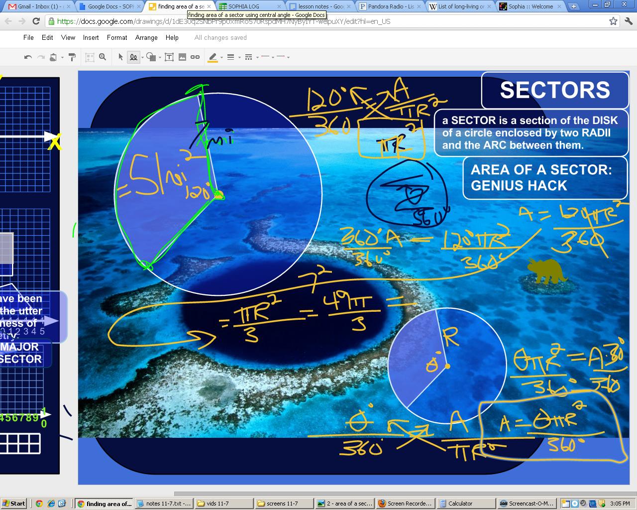Finding the Area of a Sector Using the Central Angle Tutorial | Sophia ...