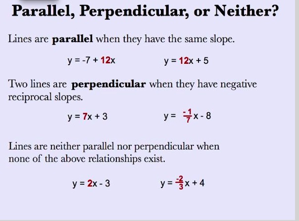 Parallel, Perpendicular, or Neither? Tutorial | Sophia Learning