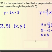 Writing a Linear Equation from a Perpendicular Line and Point Tutorials ...