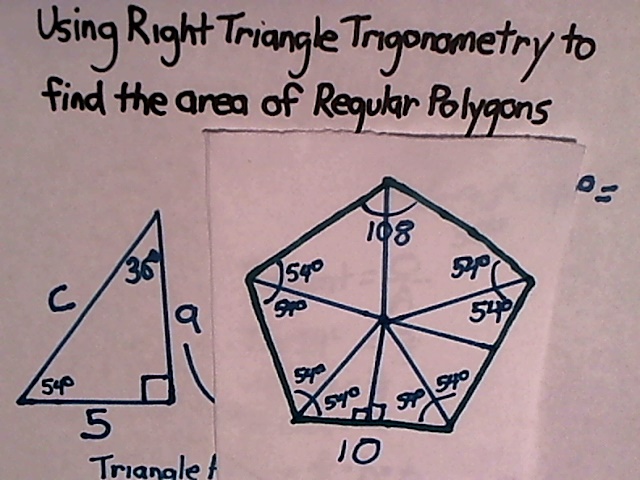 Using Right Triangle Trigonometry to find the Area of Regular Polygons ...