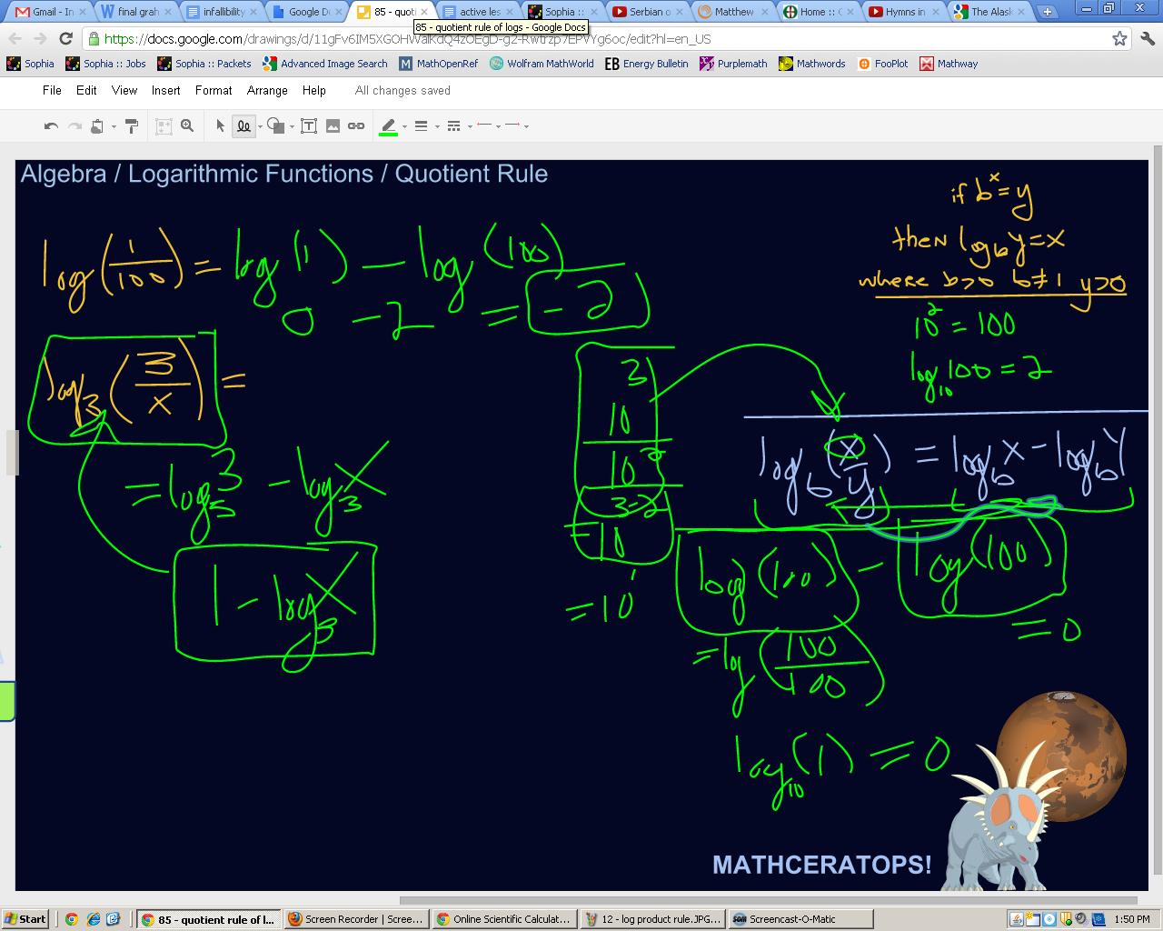 The Quotient Rule For Logarithms Tutorial Sophia Learning