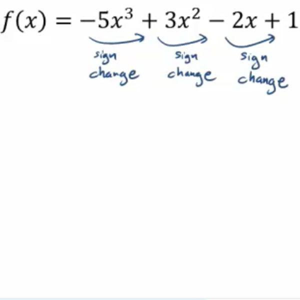 Decartes' Rule Of Signs Tutorial | Sophia Learning