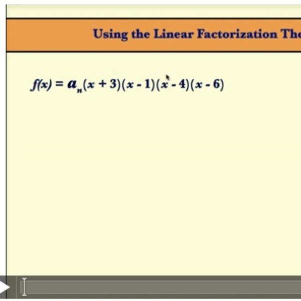 The Linear Factorization Theorem Tutorial Sophia Learning 6302