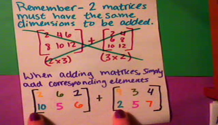 Adding Matrices Tutorial | Sophia Learning