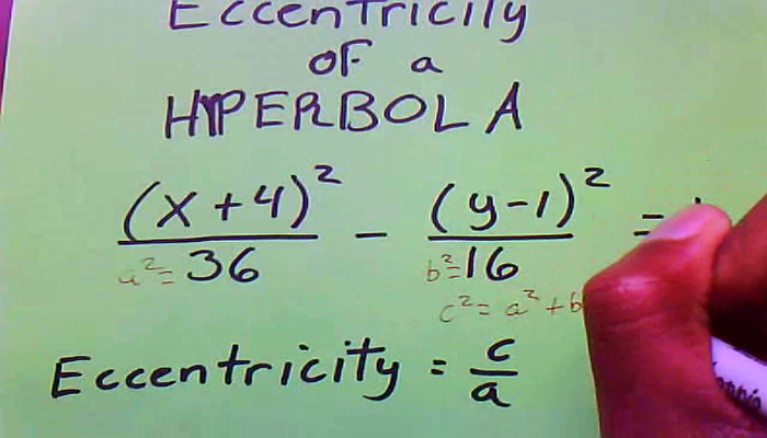 Determining the Eccentricity of a Hyperbola Tutorial | Sophia Learning