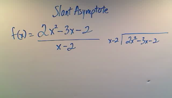 Finding the Slant Asymptote of a Rational Equation Tutorial | Sophia ...
