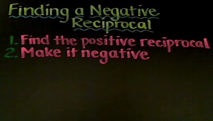 Finding a Negative Reciprocal Tutorial | Sophia Learning