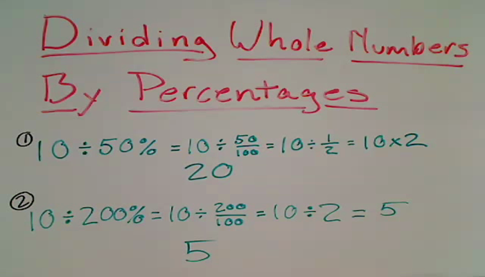 Dividing Whole Numbers by Percentages Tutorial | Sophia Learning