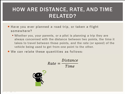 Distance, Rate, and Time Tutorial | Sophia Learning